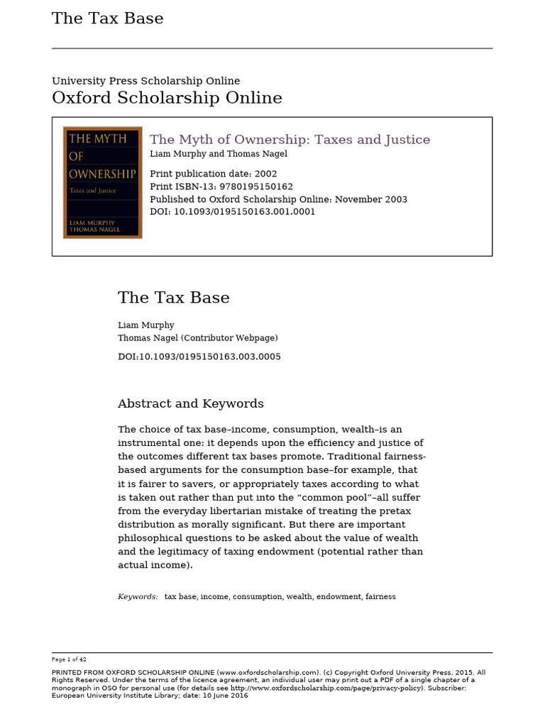 Myth of Ownership - Tax Base - Chapter-5 | PDF | Taxes | Progressive Tax