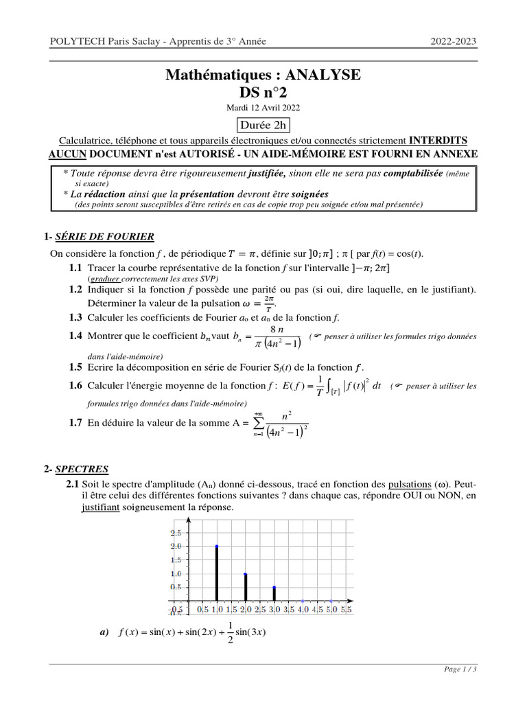DS2 - Analyse - APP3 - 2022-2023 V1 | PDF