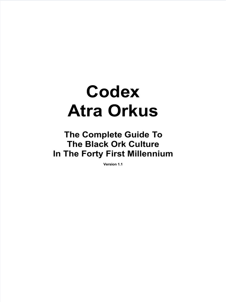 Dokumen - Tips Black Ork Codex 11 Warhammer 40k 2nd Edition | PDF