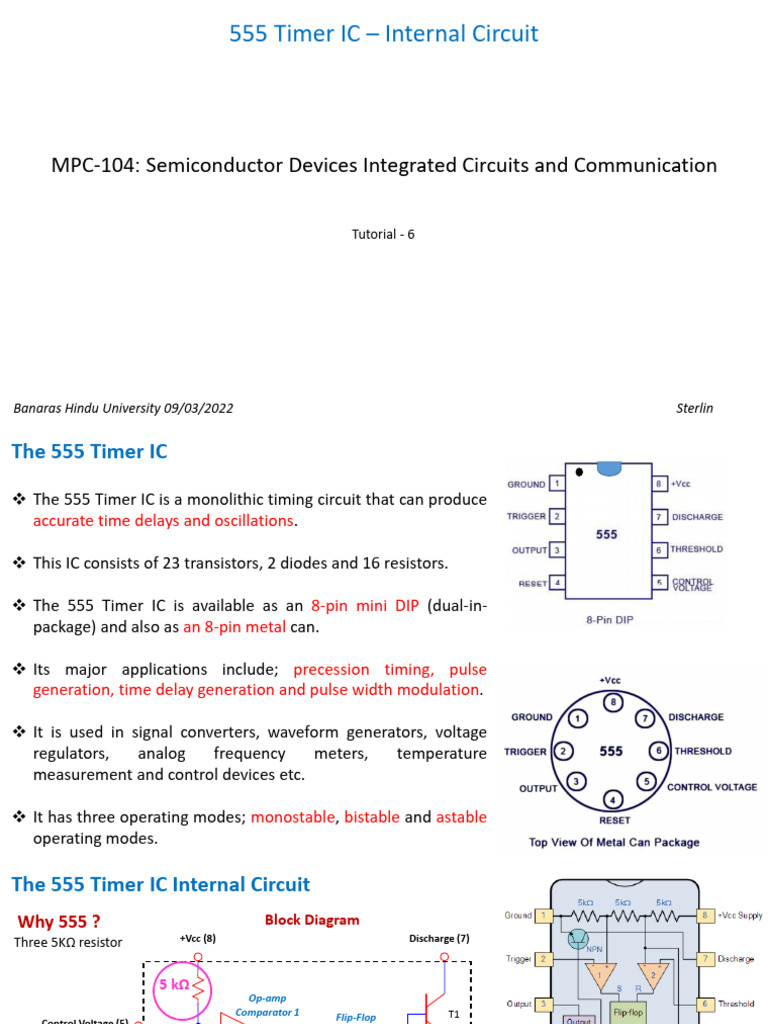 555 Timer IC-Internal Circuit and Working-1 | PDF