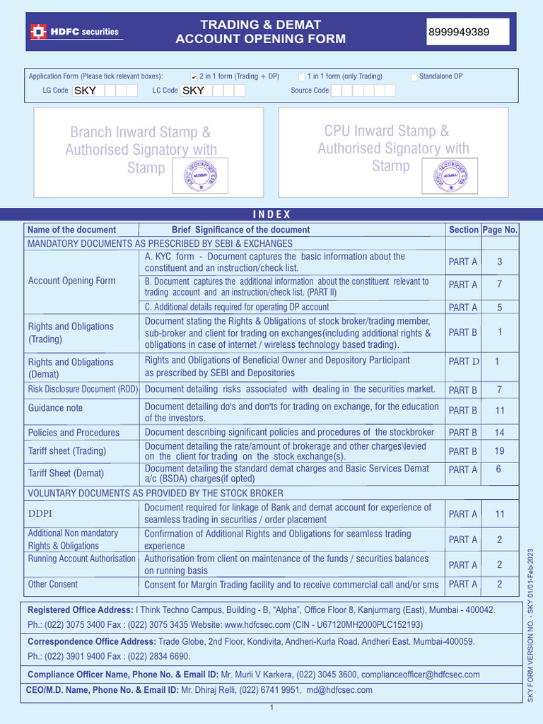 Authorised Signatory With Branch Inward Stamp & Stamp CPU Inward Stamp ...