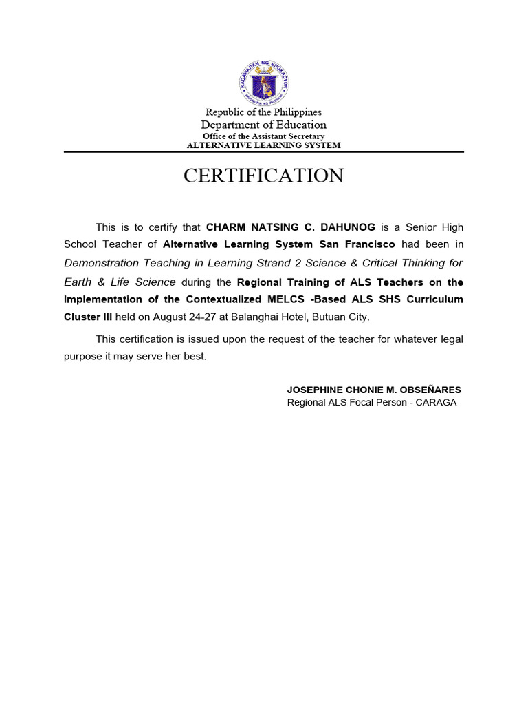 Certification of Corroboration and Attendance | PDF | Public ...