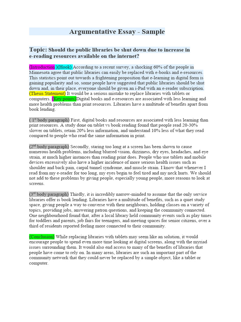 Argumentative Essay | PDF