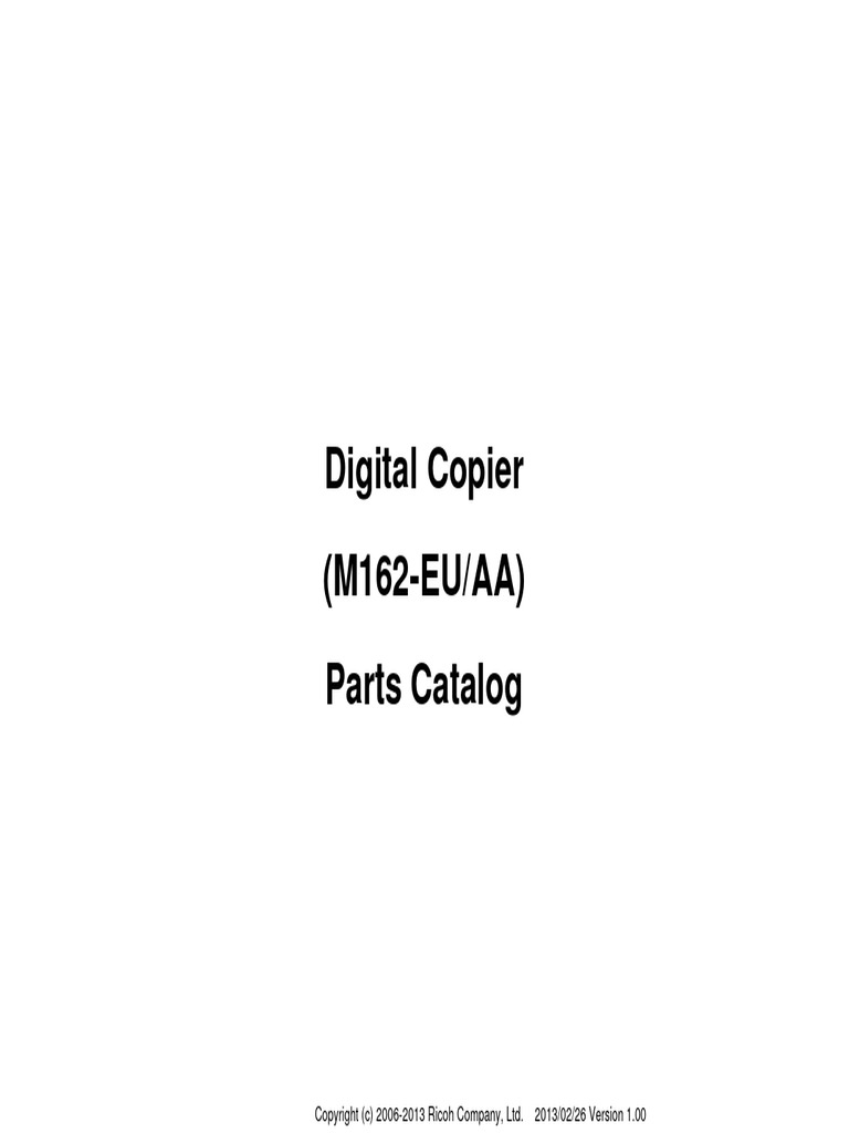 Digital Copier (M162-EU/AA) Parts Catalog | PDF