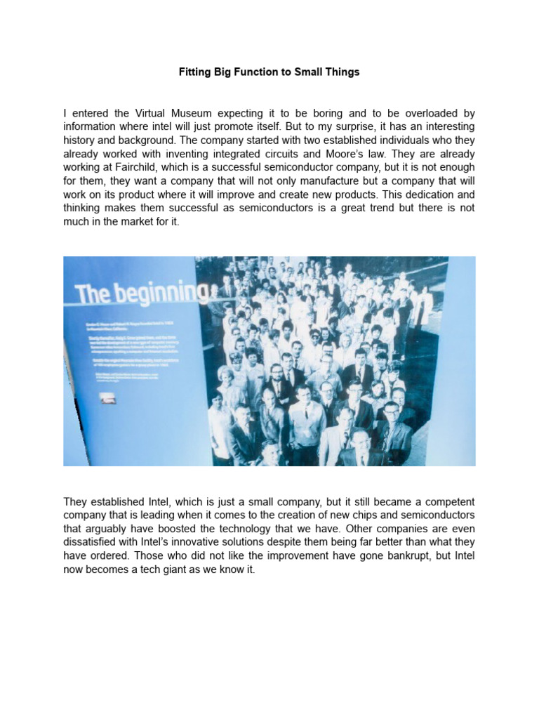 The Intel Museum Virtual Tour | PDF | Intel | Integrated Circuit