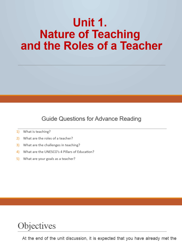 Lesson 1. Nature of Teaching and The Teachers Roles | PDF