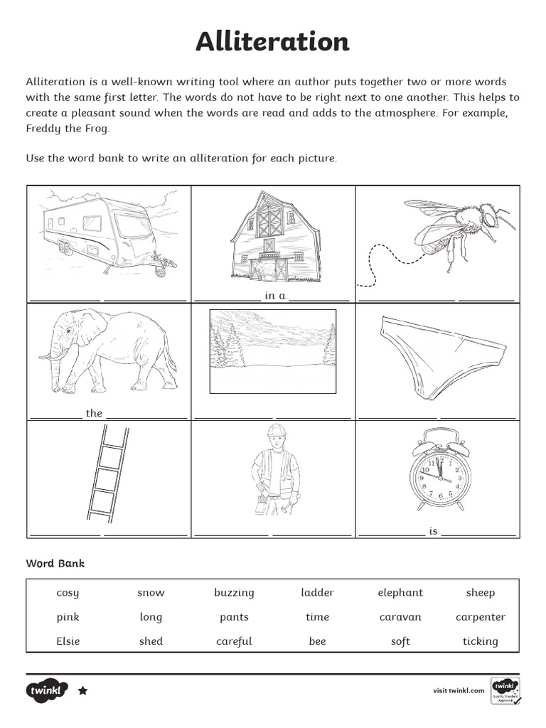 Alliteration Activities for Kids | PDF
