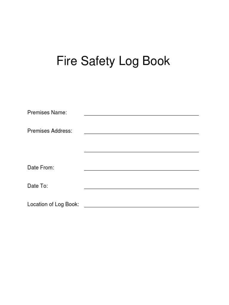 Fire Safety Log Book Template | PDF | Fire Sprinkler System | Flammability