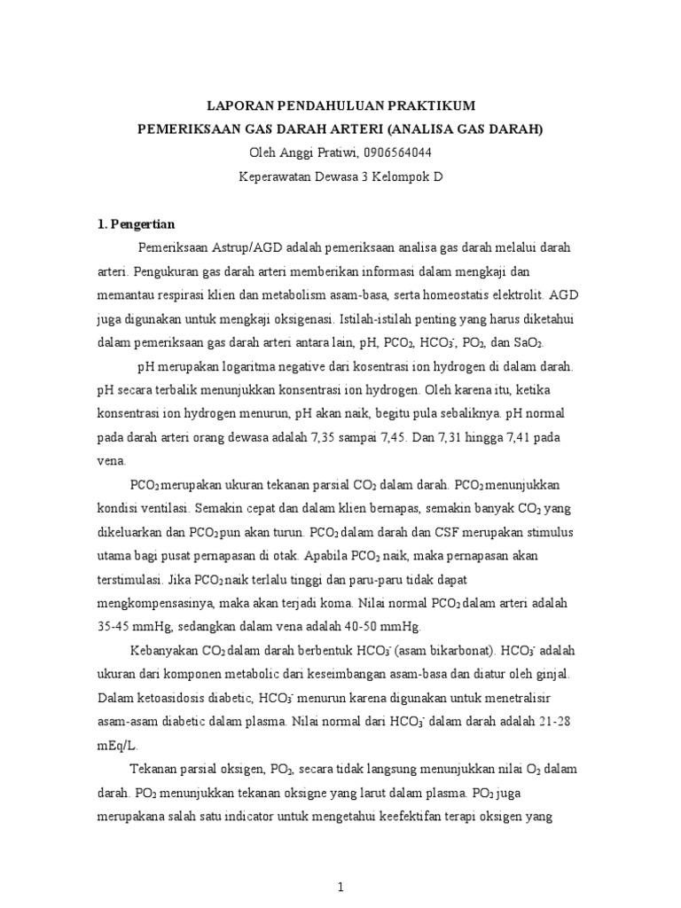 LP Analisa Gas Darah | PDF