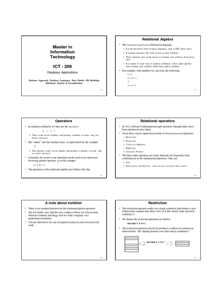 04 Relational Algebra Download Free Pdf Relational Model Mathematics