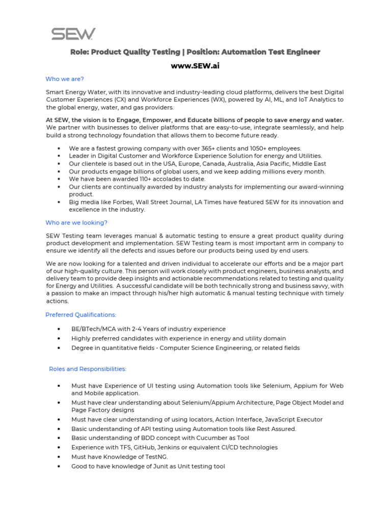 Automation Test Engineer | PDF