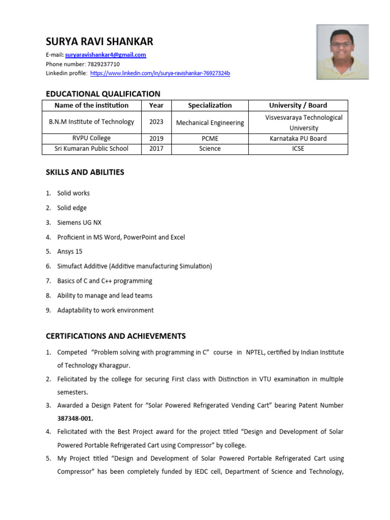 Surya Resume Word Latest 2 | PDF
