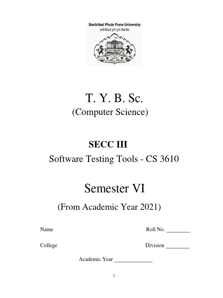 T.Y.B.sc. (CS) Software Testing Tools - LabBookRev | PDF