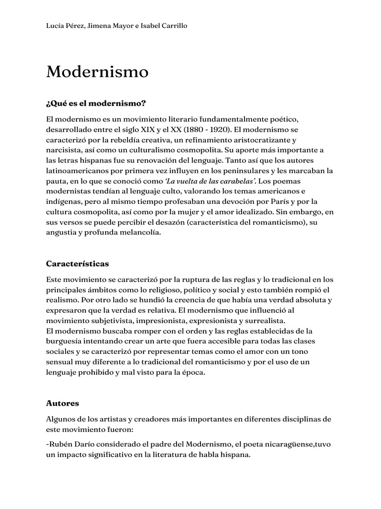 Modernismo | PDF