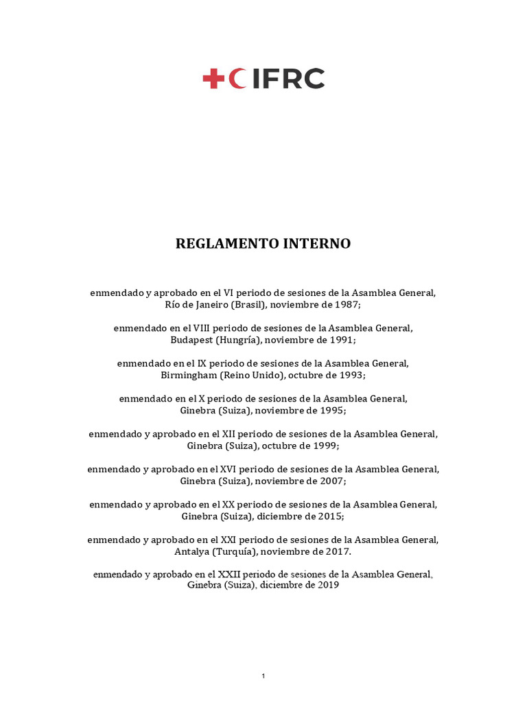 02 - IFRC Rules of Procedures With Annexs 2019 ES | PDF