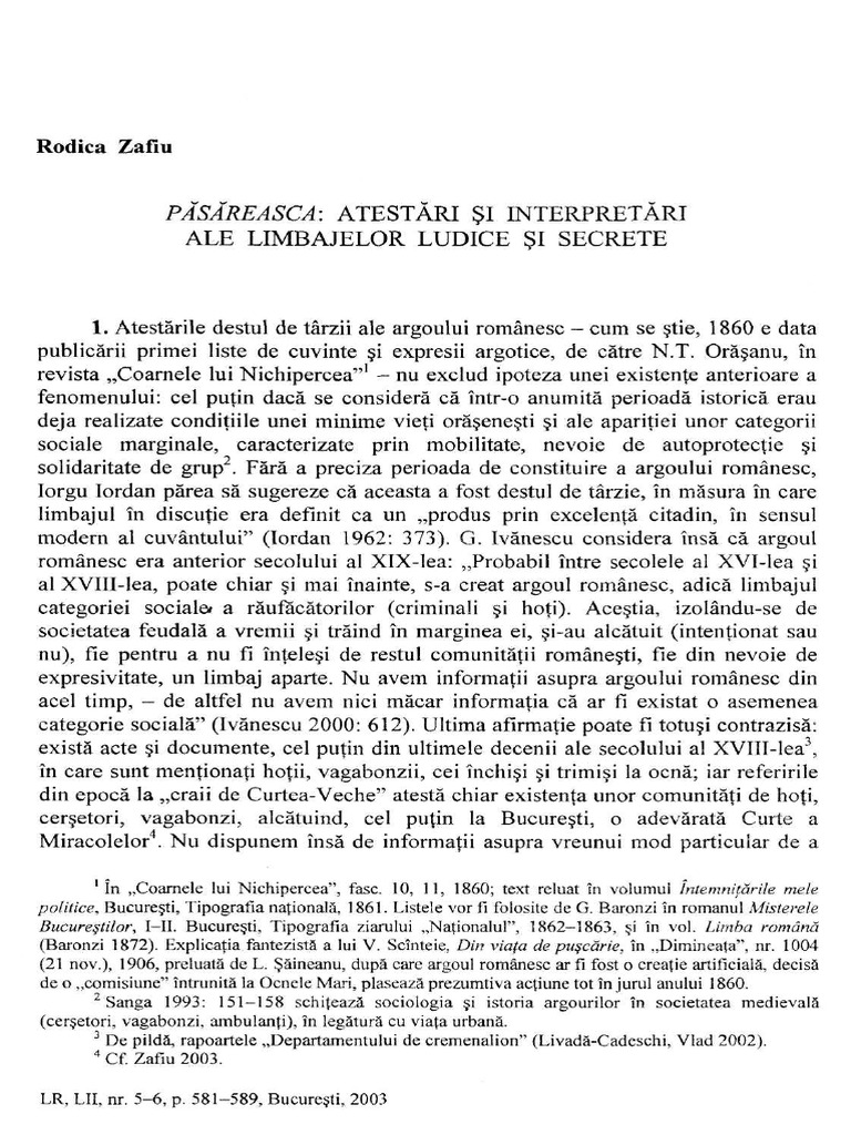 Pasareasca Atestari Si Interpretari Ale | PDF