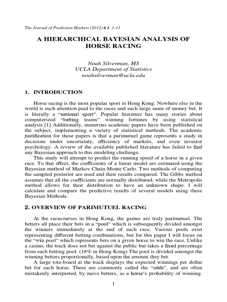 A Hierarchical Bayesian Analysis of Hors | PDF | Errors And Residuals | Regression Analysis