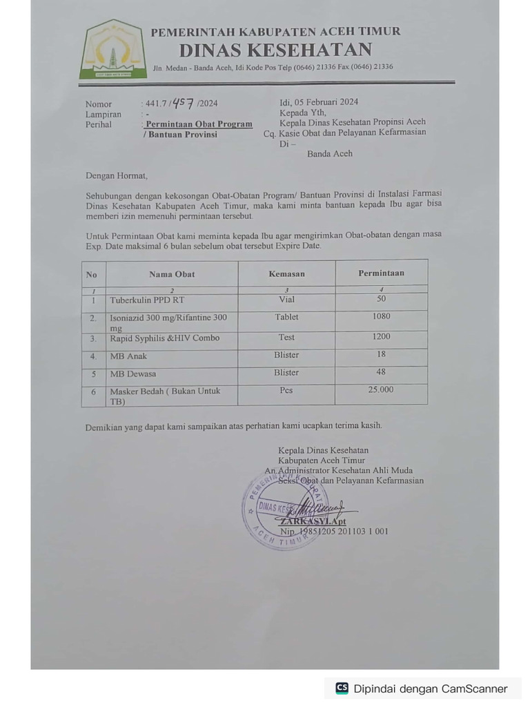 Permintaan Obat Program Pdf