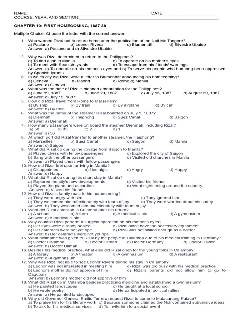 Chapter 10-First Homecoming, 1887-88 | PDF