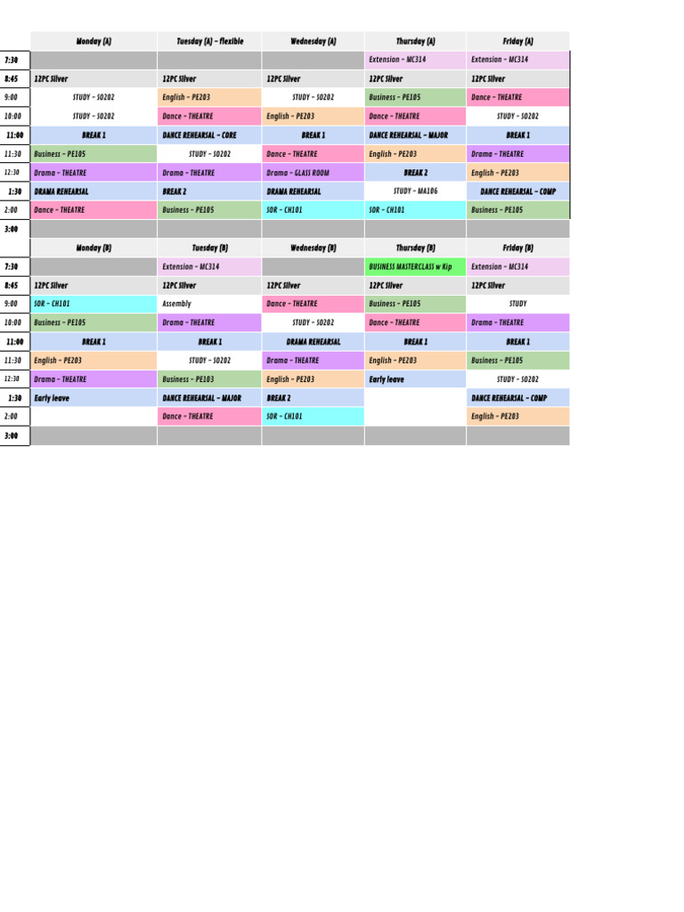 Timetable 2023 Example | PDF