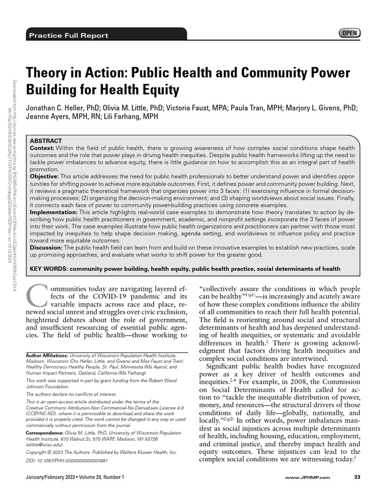 Theory in Action Public Health and Community.6 | PDF | Public Health ...
