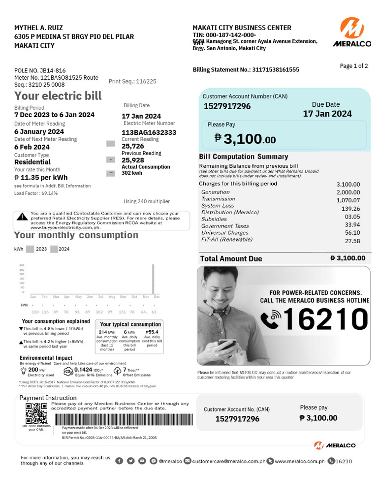 Meralco Bills - 20240201 - 183648 - 0000 | PDF | Physical Quantities ...