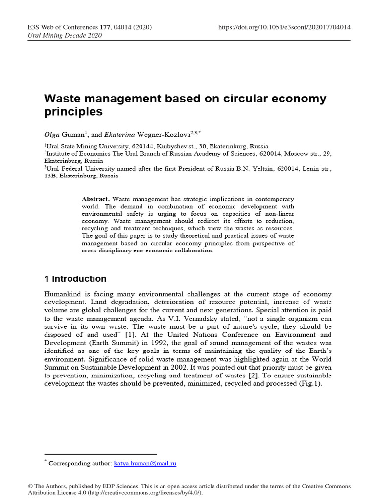 Circular Economy Waste Management | PDF | Waste | Sustainability