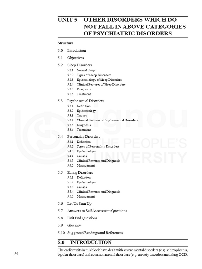 Unit 2& 3 and 4 | PDF | Sleep | Mental Disorder