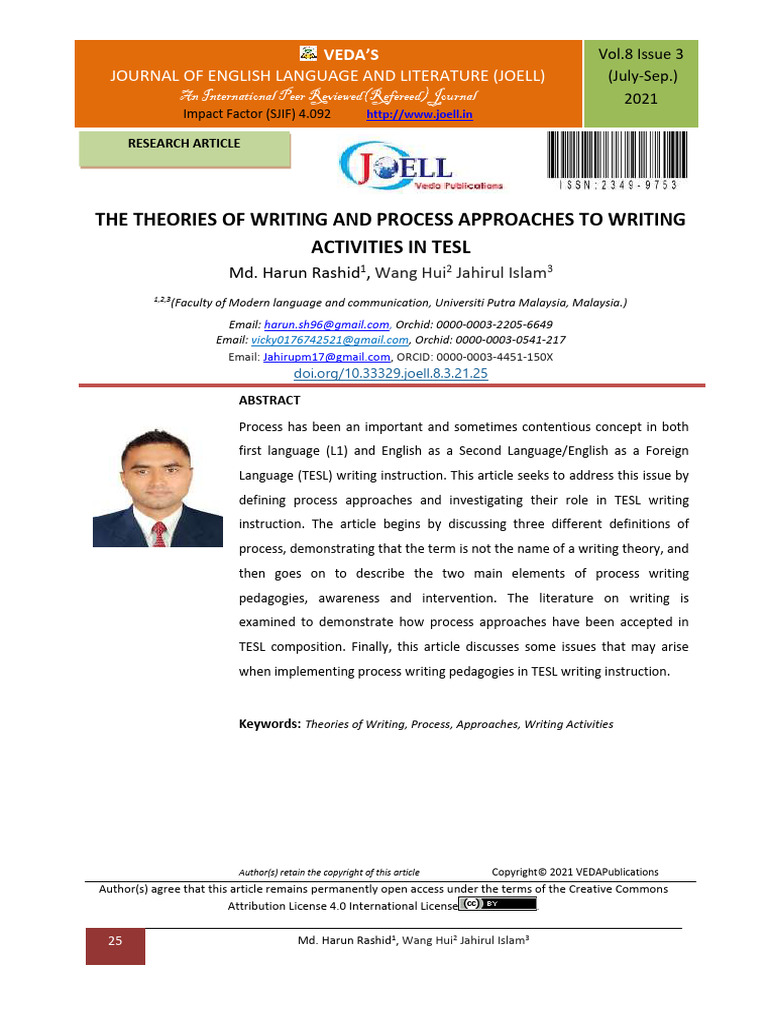 The Theories of Writing and Process Appr | PDF