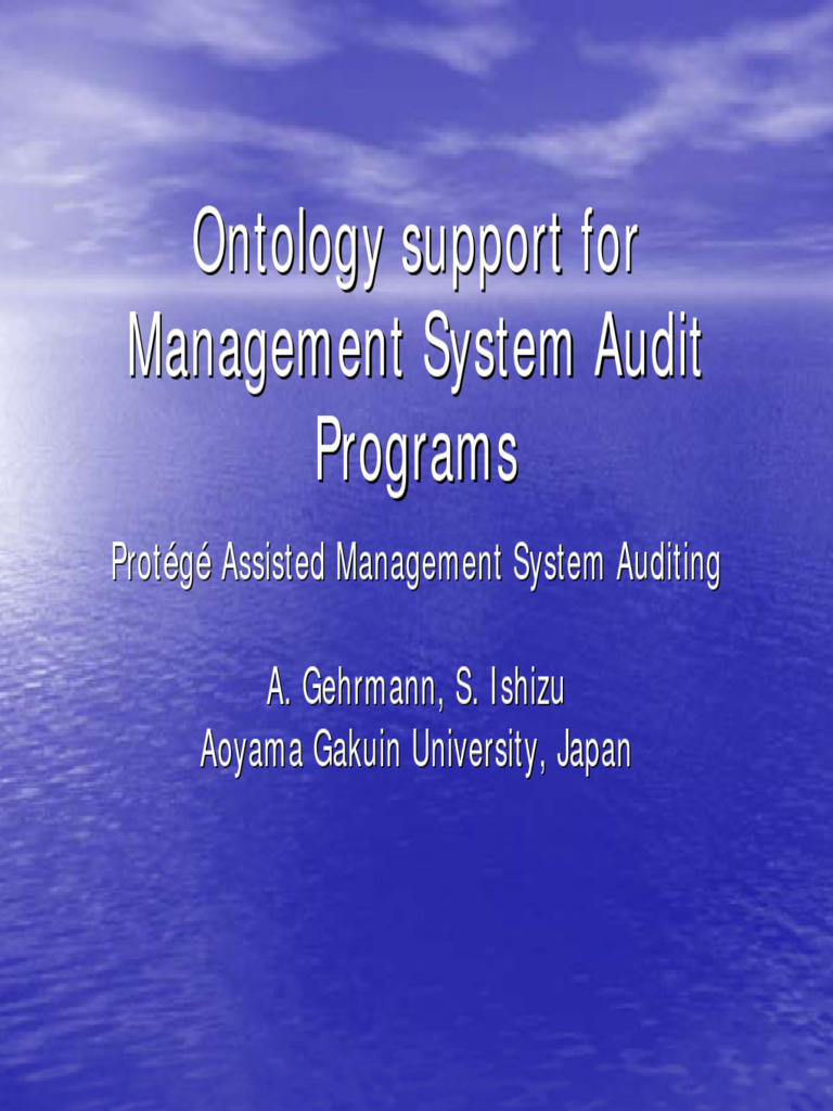 4.3 - Gehrmann - Ontology Support For Management System AuditsFinal | PDF