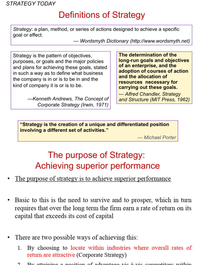 Introduction To Strategy | PDF
