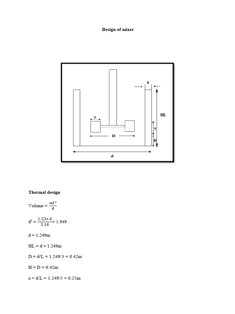 Mechanical Design of Mixer | PDF | Stainless Steel | Pipe (Fluid ...