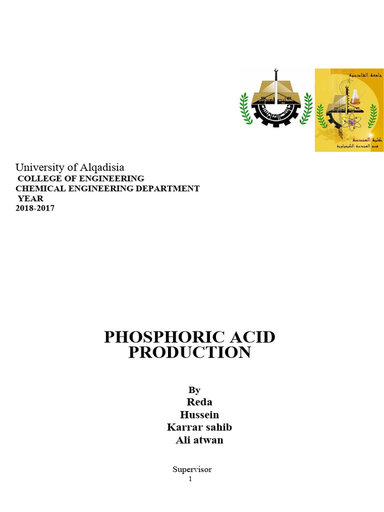 Phosphoric Acid Production: University of Alqadisia | Download Free PDF ...