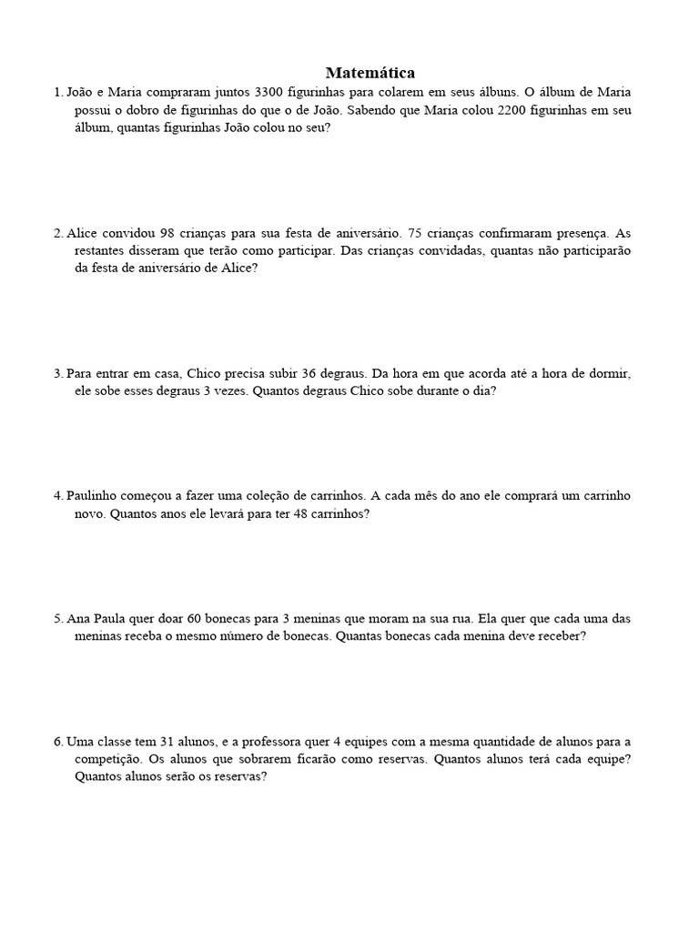 Isabela - Matemática (3a Série) | PDF Isabela - Matemática (3a Série) | PDF