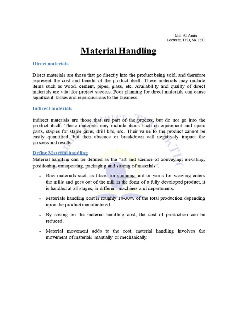 Material Handling | PDF