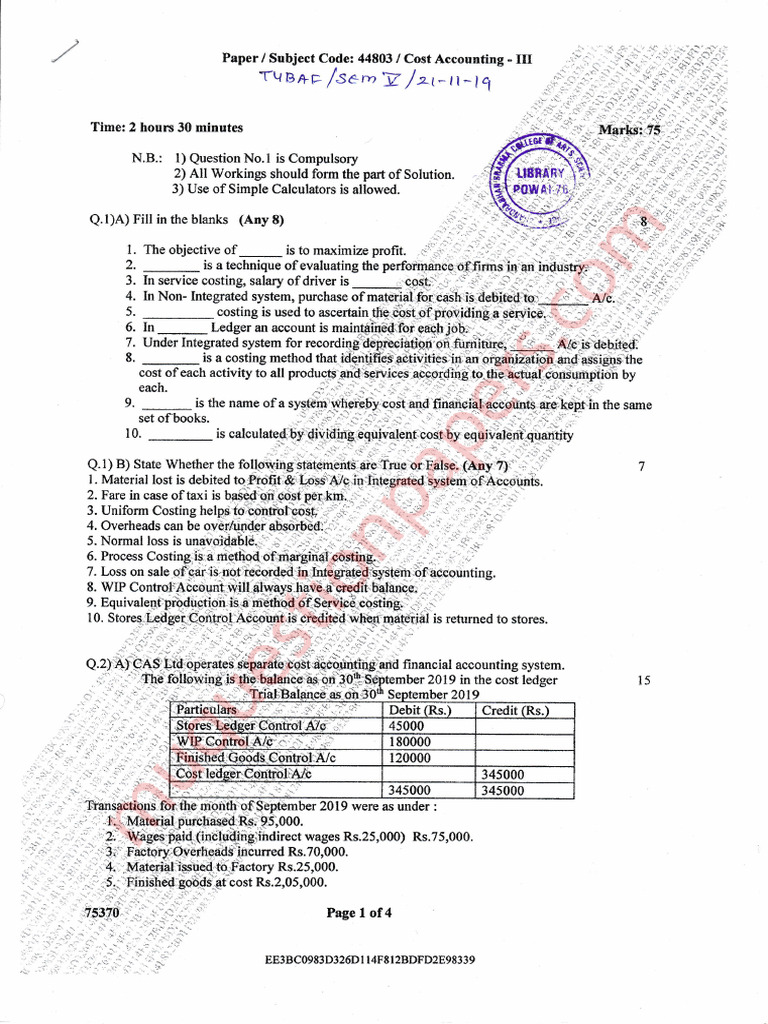 Tybaf Sem5 Ca-Iii Nov19 | PDF