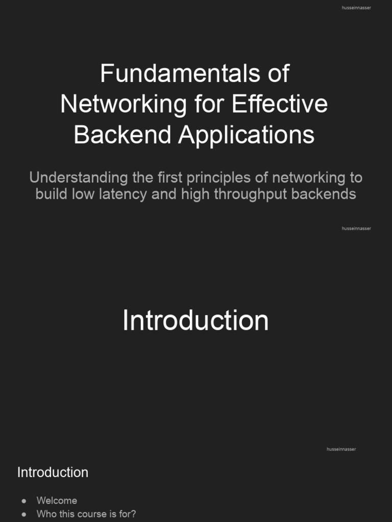 Fundamentals of Networking For Effective Backends-V2 | PDF | Transmission Control Protocol | Osi ...