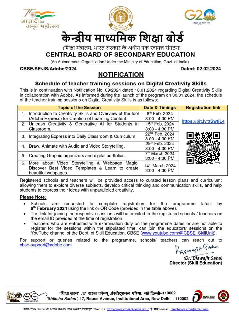 Schedule of Teacher Trainig Session 13 Notification 2024 | PDF | New ...