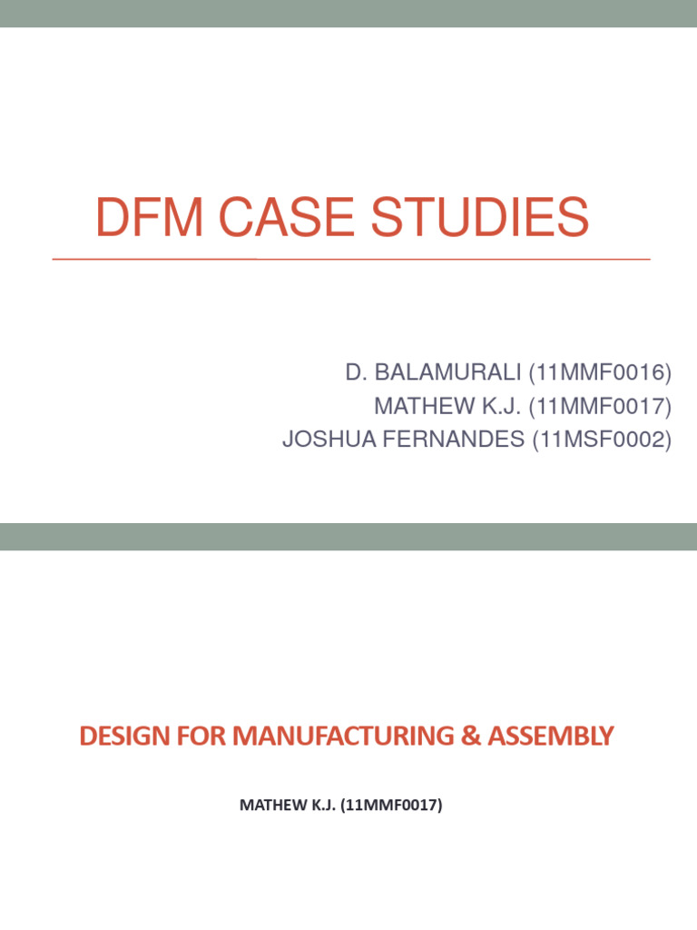 DFM Case Studies Final | PDF