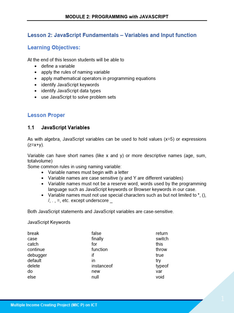 Module 2 Lesson 2 | PDF