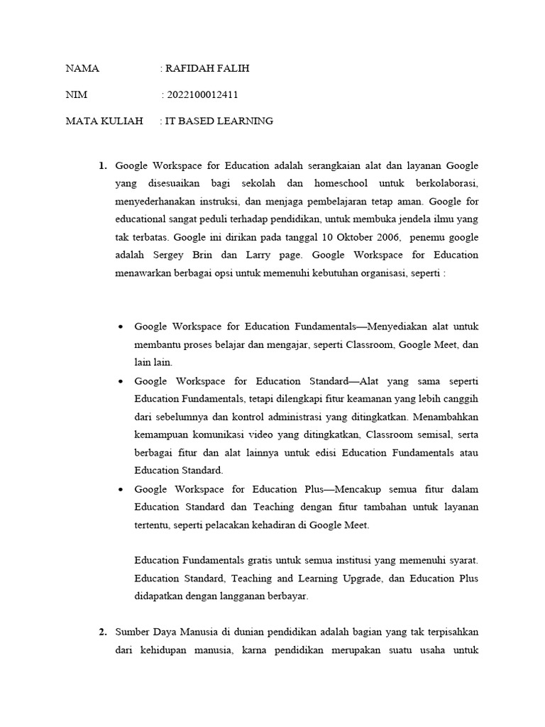 Tugas IT Learning | PDF