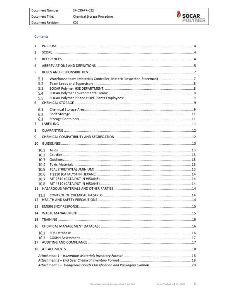 Chemical Storage Safety Guidelines | PDF | Dangerous Goods | Combustion