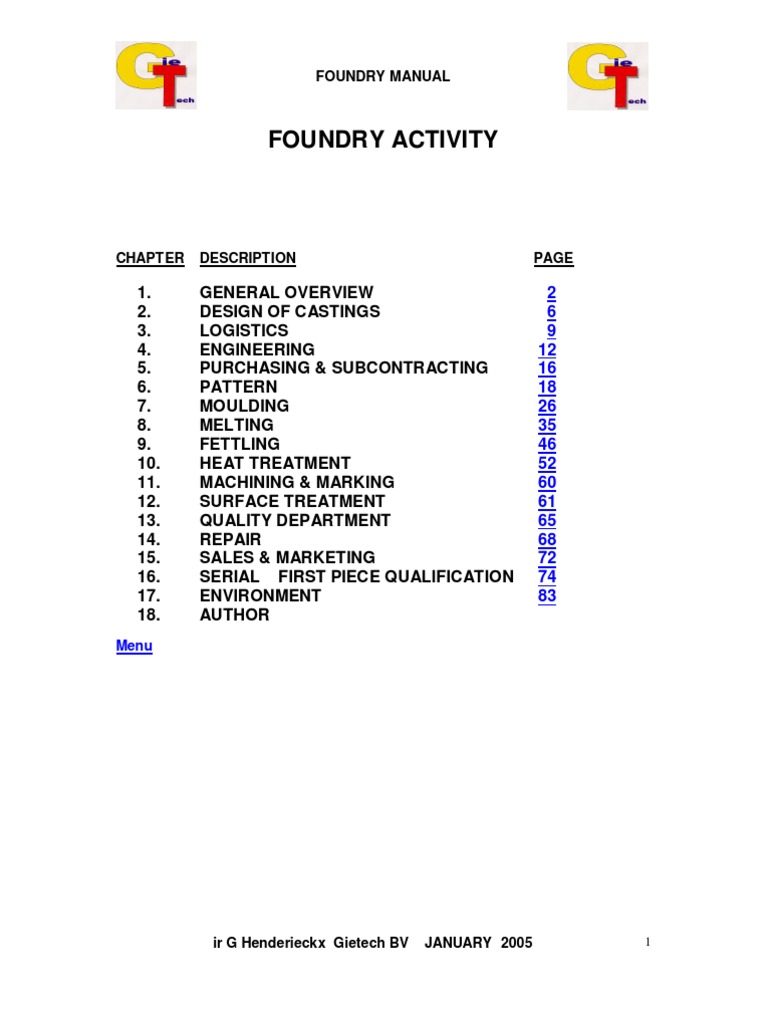 Foundry Manual | PDF | Foundry | Casting (Metalworking)