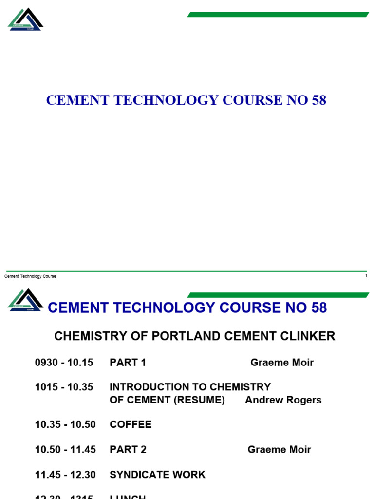 Cement Chemistry | PDF | Cement | Physical Sciences