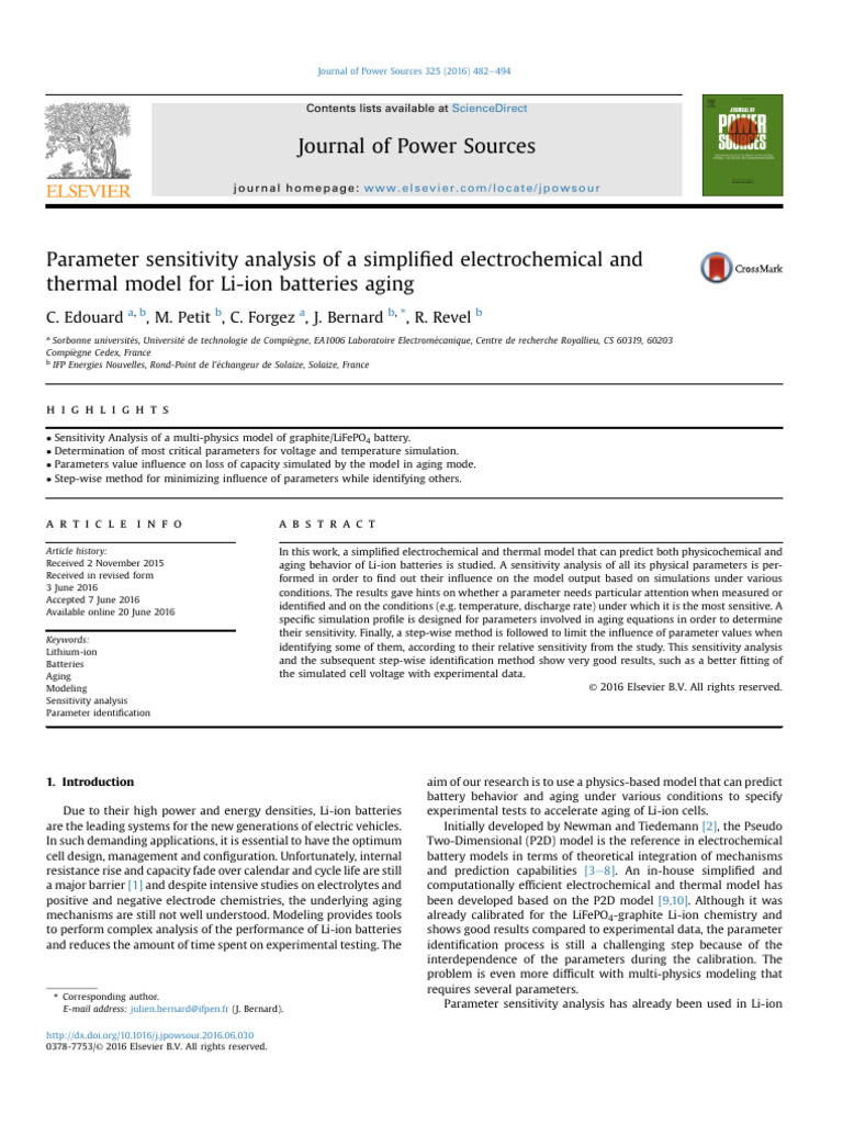 Li-Ion Battery Aging Parameter Sensitivity Analysis | PDF | Lithium Ion ...