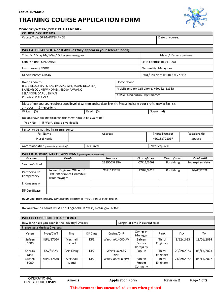 OP-01 А2 Application Form E Rev 2 | PDF | Payments | Fee
