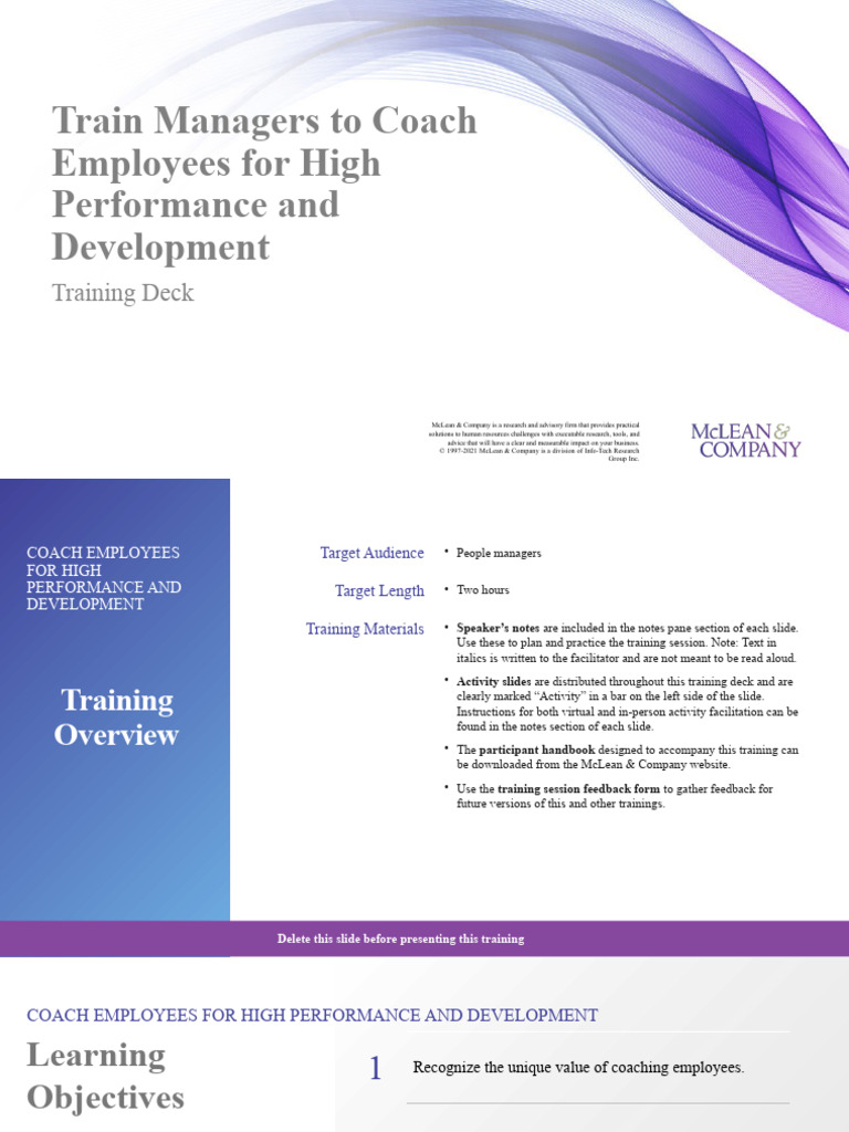 HR Training Deck Coach Employees For High Performance and Development ...
