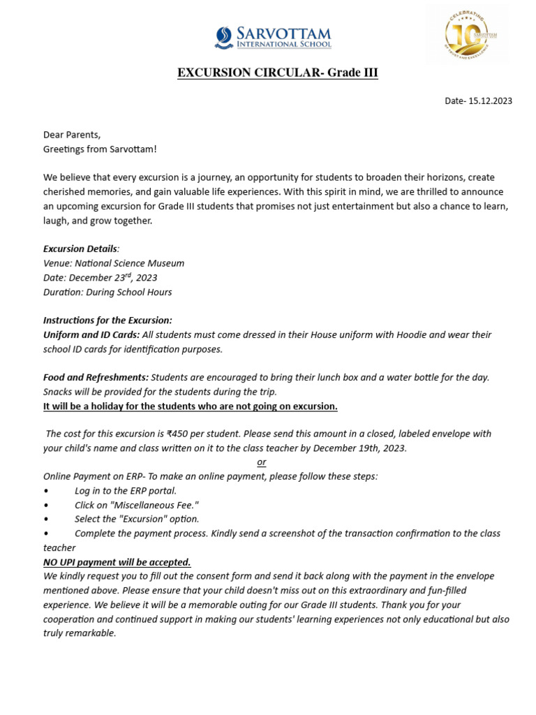 Excursion Circular - Grade Iii | PDF