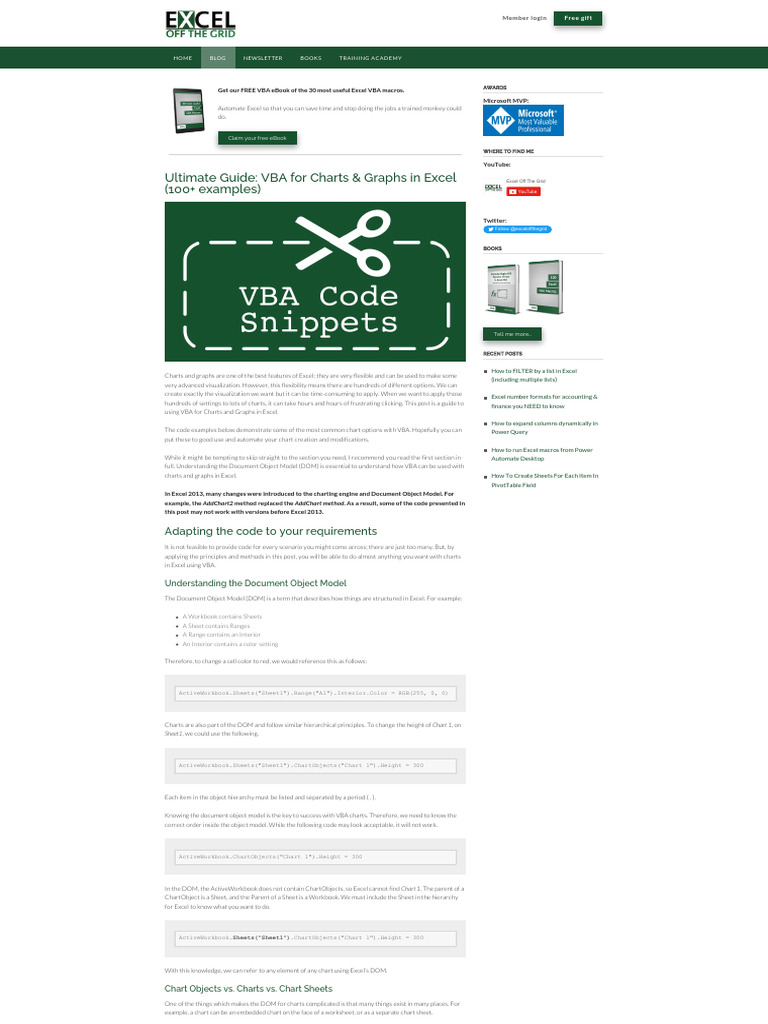 Ultimate Guide Vba For Charts Graphs In Excel 100 Examples Pdf Microsoft Excel 