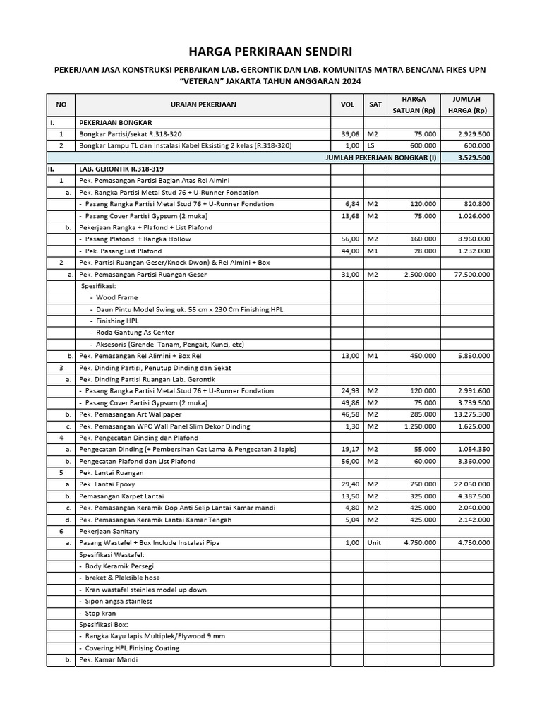 RAB Renov Lab Gerontika Dan Komunitas | PDF
